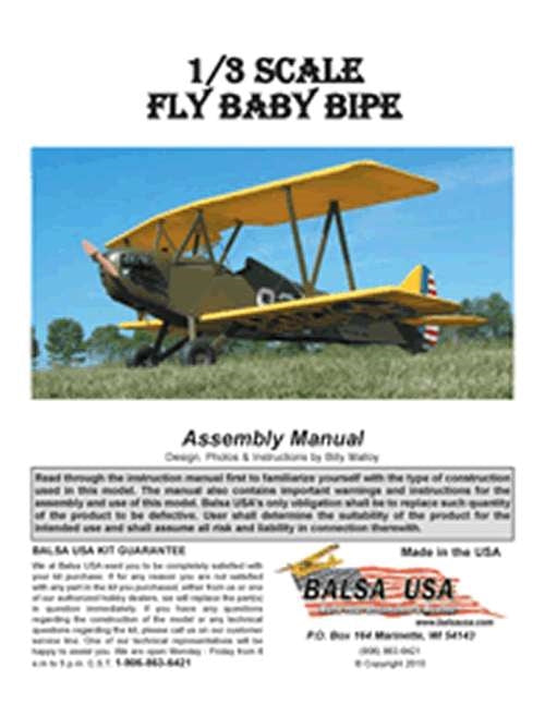 1/3 Scale Fly Baby Biplane Instruction Manual – Balsa USA