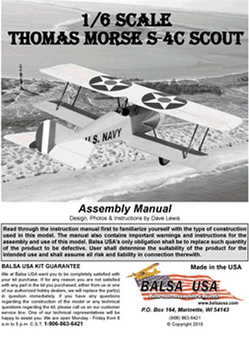 1/6 Scale Thomas-Morris S-4c Scout Plans and Instruction Manual – Balsa USA