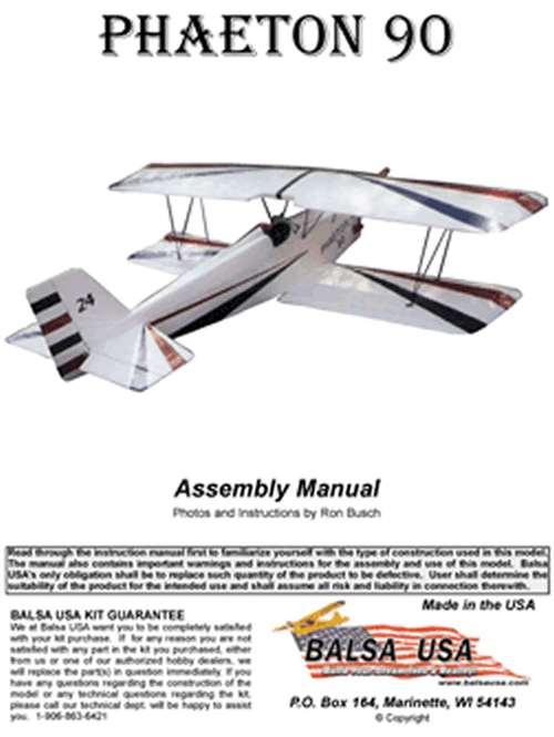 Phaeton 90 Plans and Instruction Manual – Balsa USA