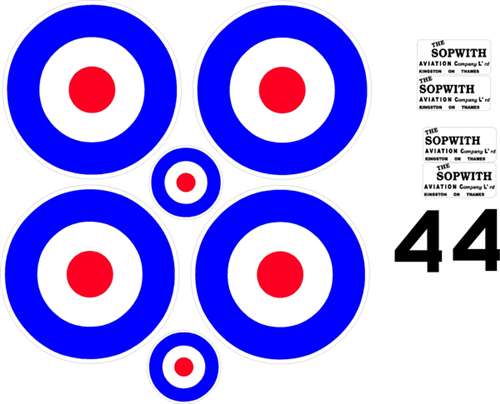 Vinyl Roundel Decal Set-1/6 Sopwith Pup – Balsa USA
