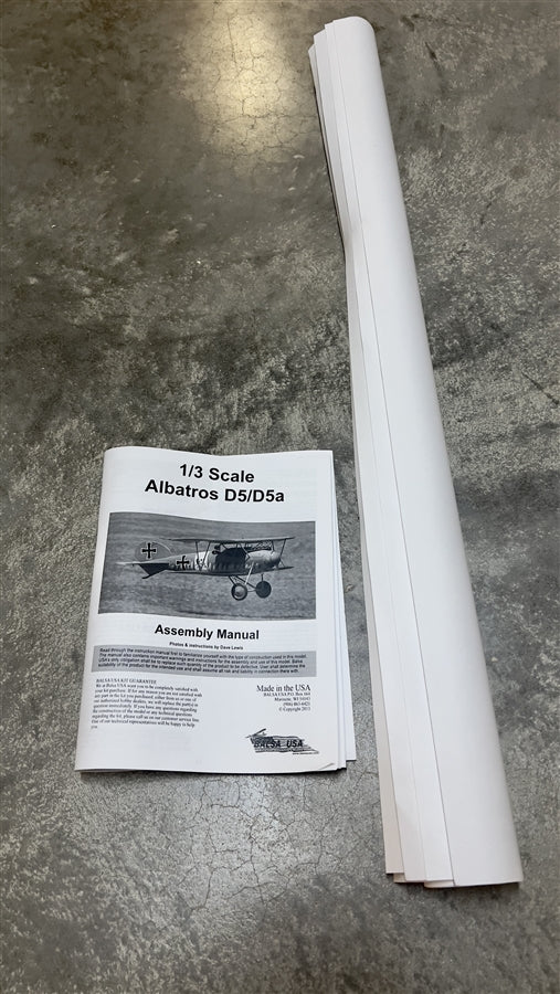 1/3 Scale Albatros D5/D5A Kit Plans and Manual – Balsa USA