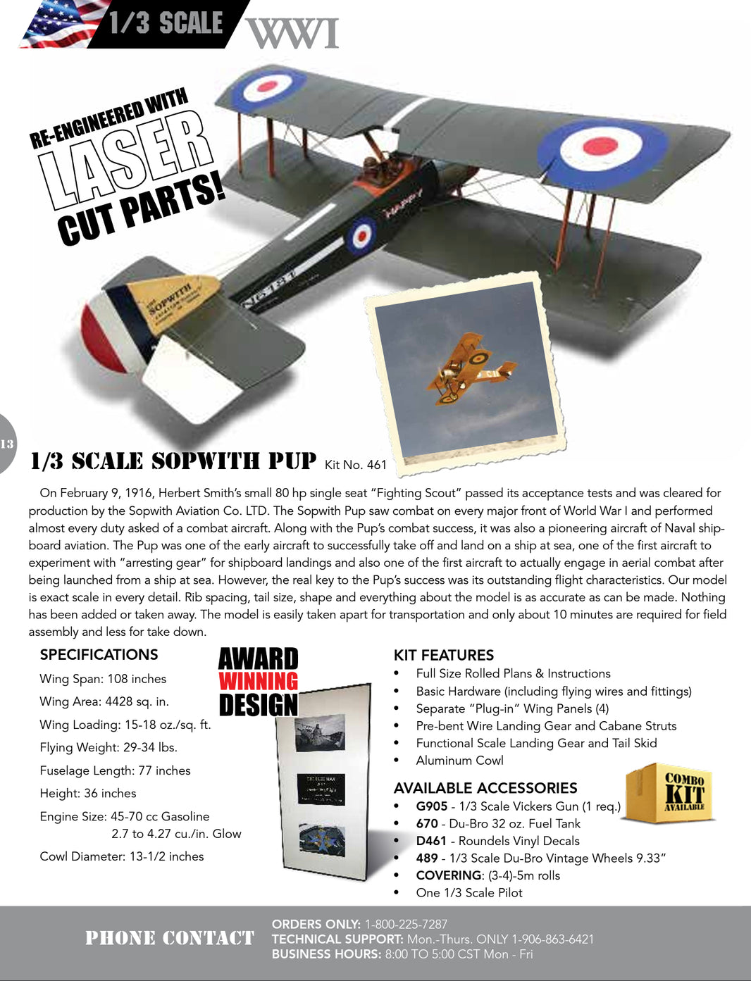 1/3 Scale Sopwith Pup RE-Engineered – Balsa USA